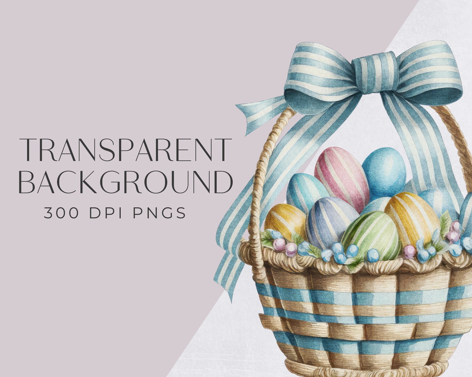 Watercolor Easter Baskets Clipart, Clipart for Commercial Use ...