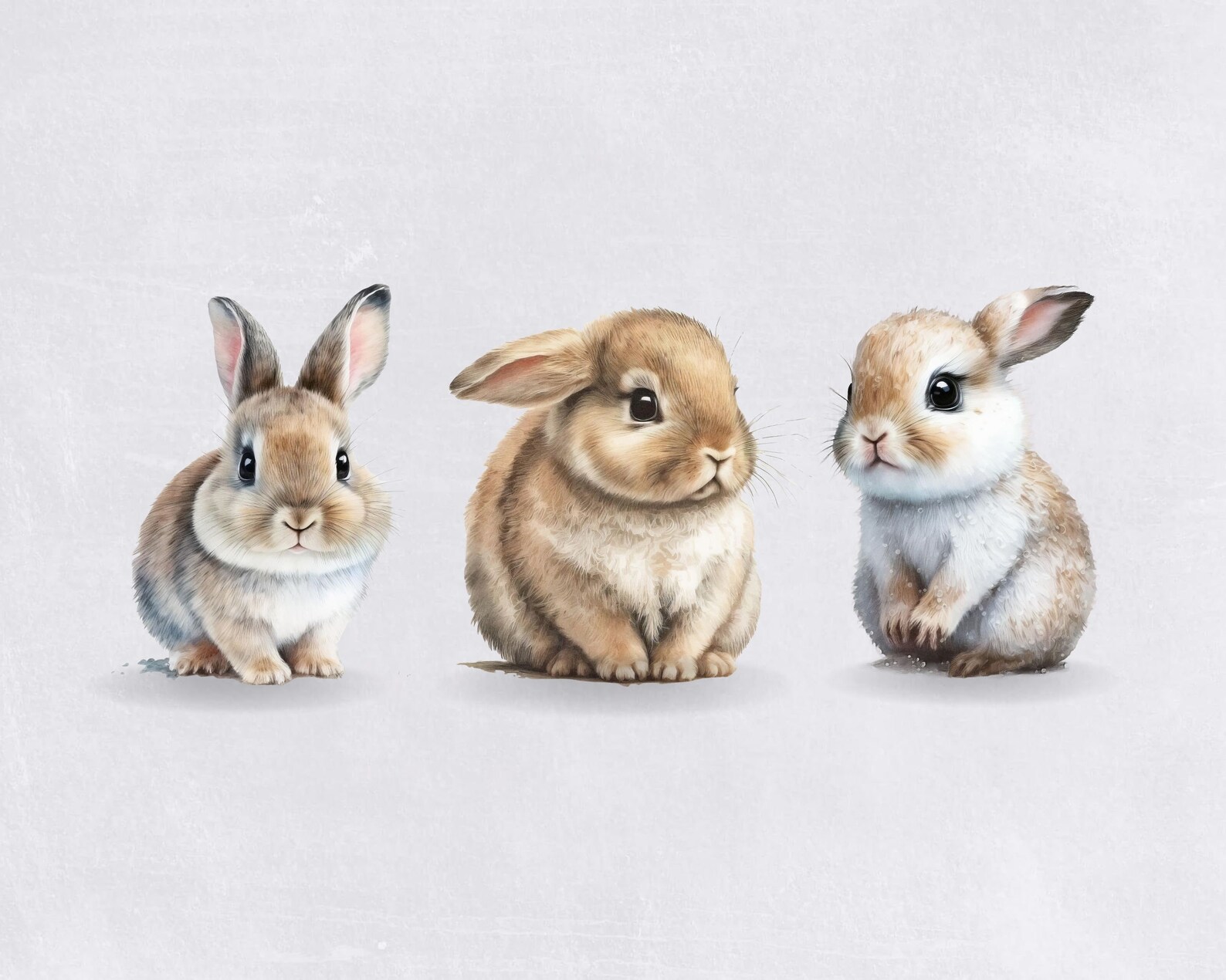 Watercolor Baby Bunnies Clipart Pack Clipart for Commercial - Etsy UK