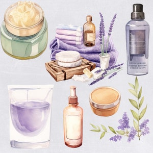 Spa Day Clipart, Watercolor Beauty Clip Art, Pamper Slumber Party ...