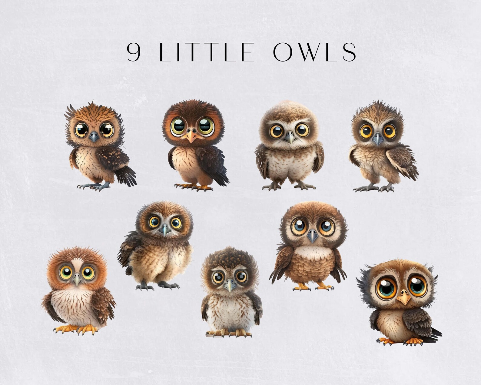 Little Owls Clipart Watercolor, Cute Clipart for Commercial Use ...