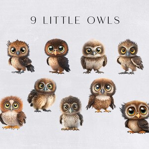 Little Owls Clipart Watercolor, Cute Clipart for Commercial Use ...