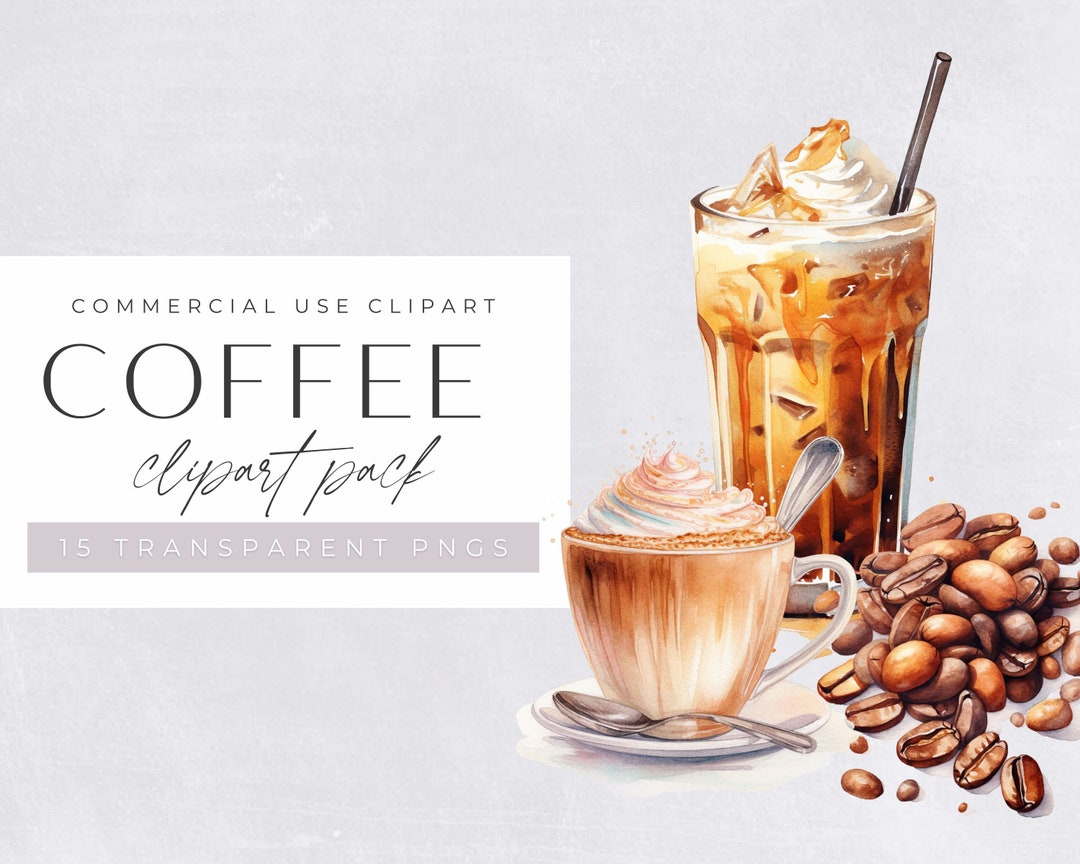 Coffee Clip Art for Commercial Use, Cup of Ice Coffee, Espresso, Coffee ...