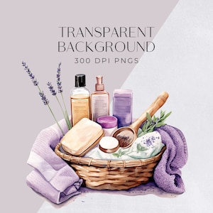 Spa Day Clipart, Watercolor Beauty Clip Art, Pamper Slumber Party ...