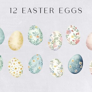 Watercolor Easter Eggs Clipart, Clipart for Commercial Use, Transparent ...