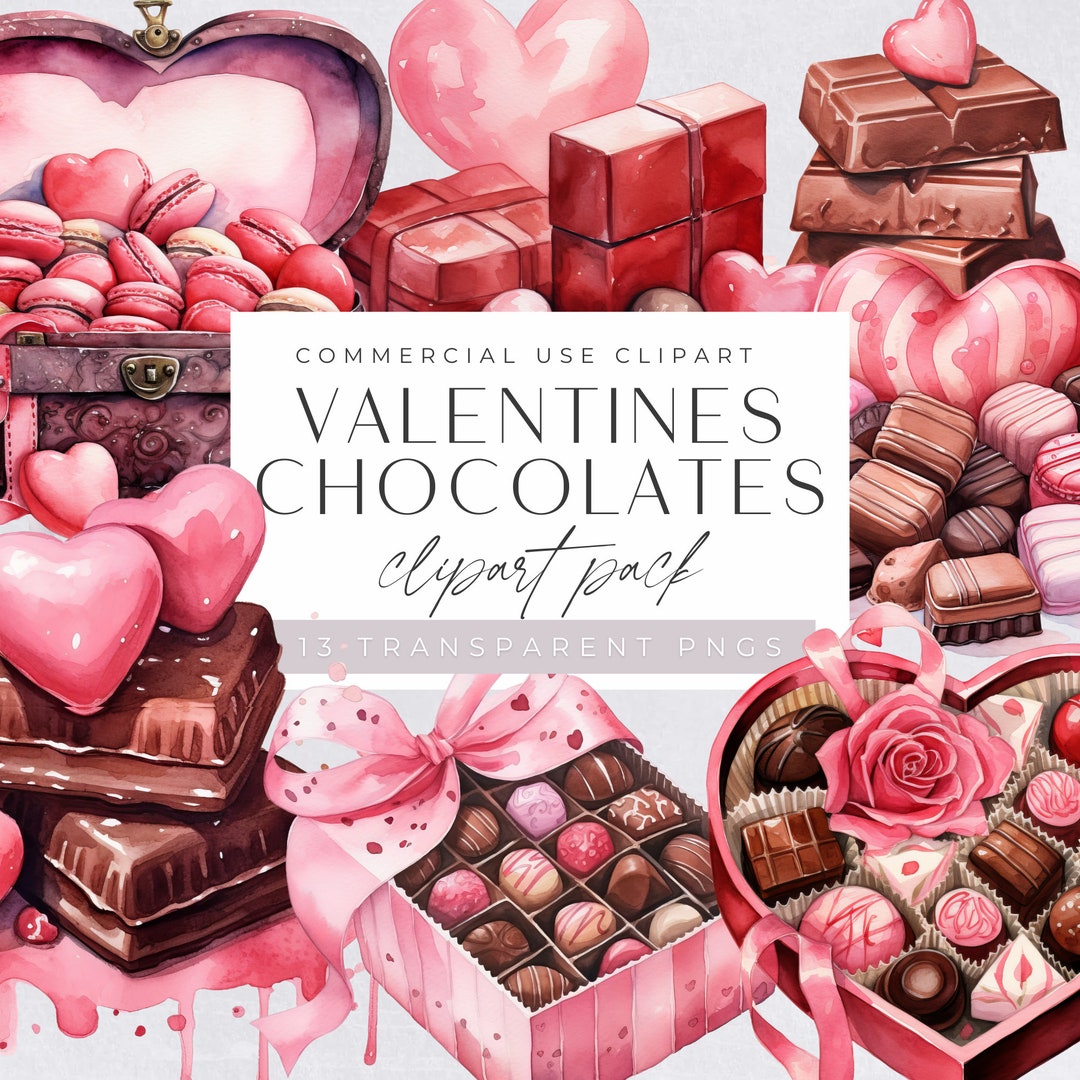 Digital Clipart Valentines Chocolate, Box of Chocolates Clip Art ...