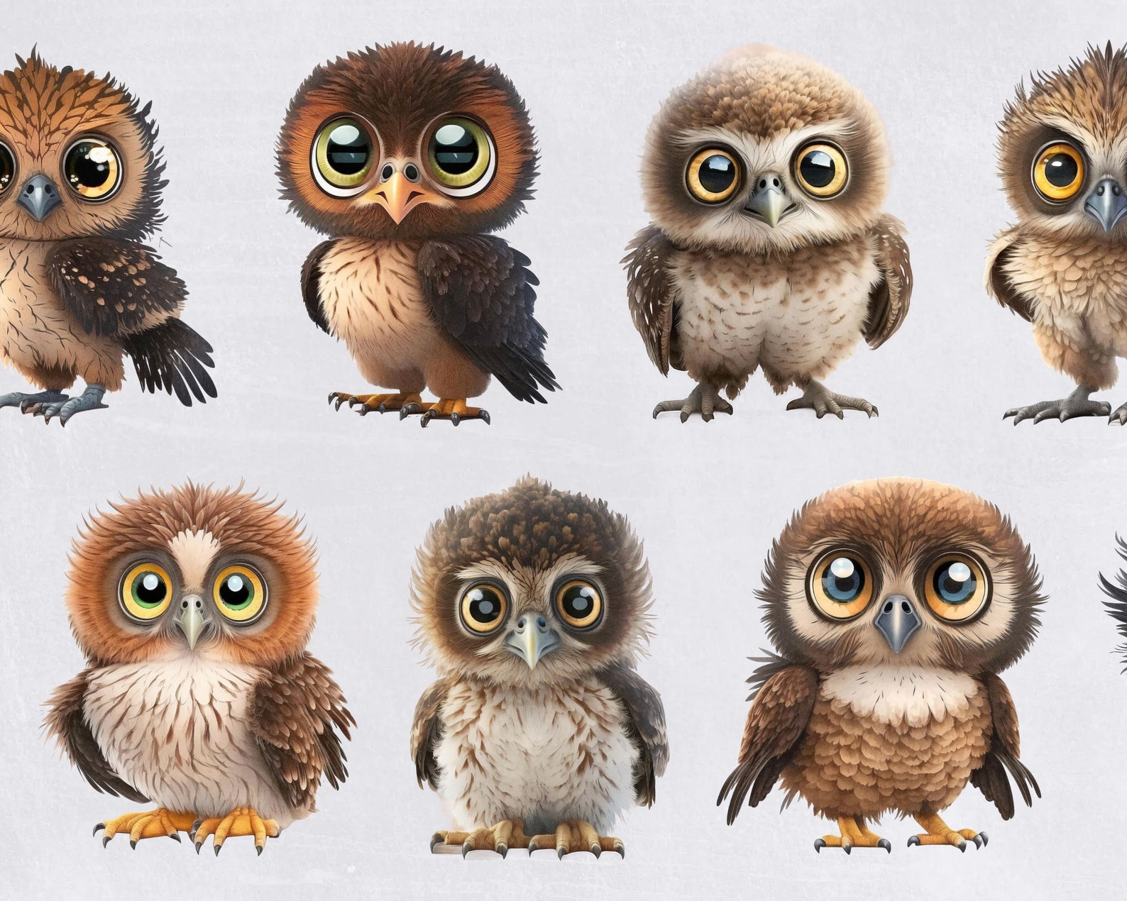Little Owls Clipart Watercolor, Cute Clipart for Commercial Use ...