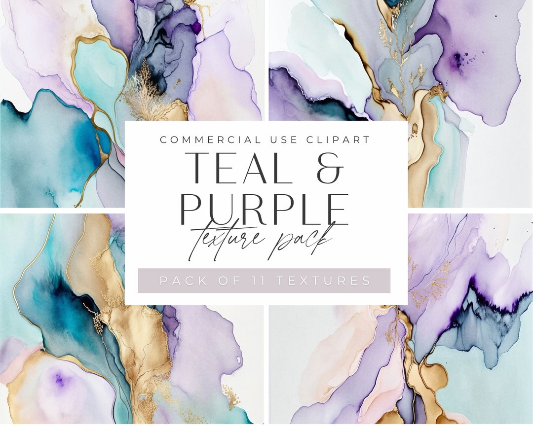 Teal & Purple Alcohol Ink Texture, Transparent Png Clipart, Colorful ...