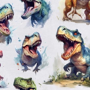 T-rex Watercolor Clip Art, Commercial Use, Transparent Pngs, Childrens ...