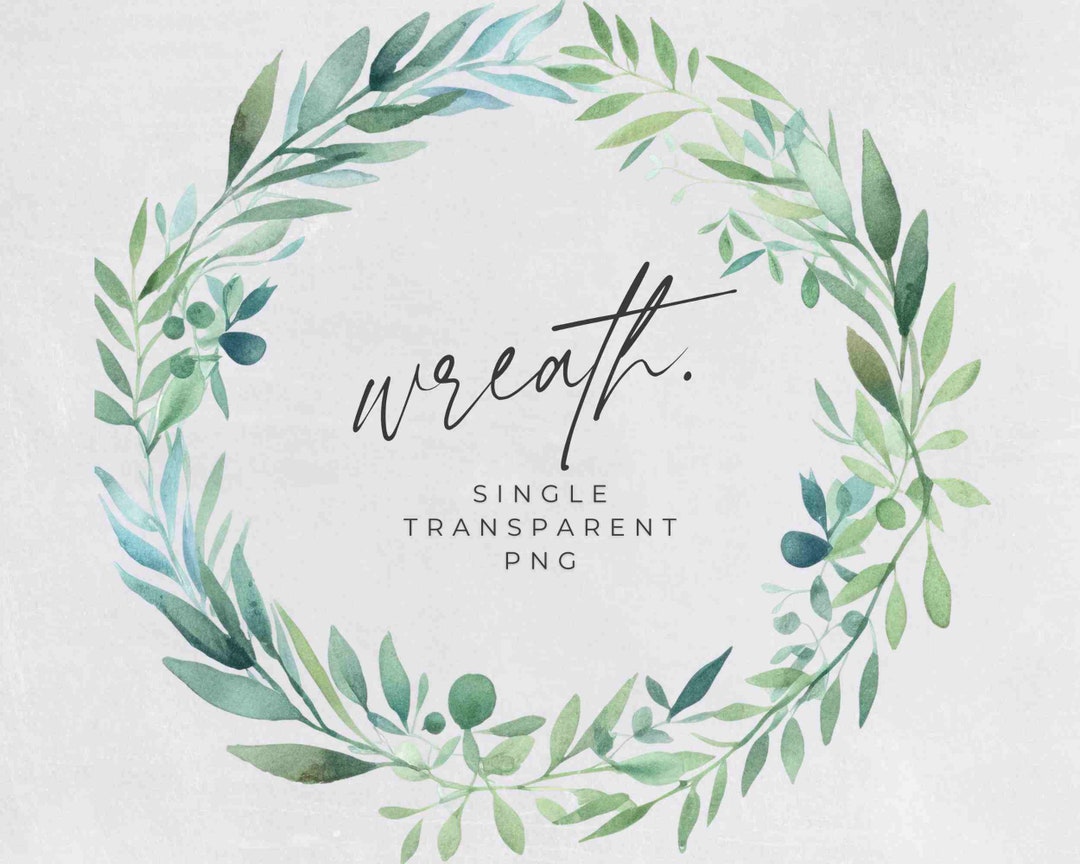 Clipart Watercolor Wreath SINGLE IMAGE Greenery Wreaths - Etsy
