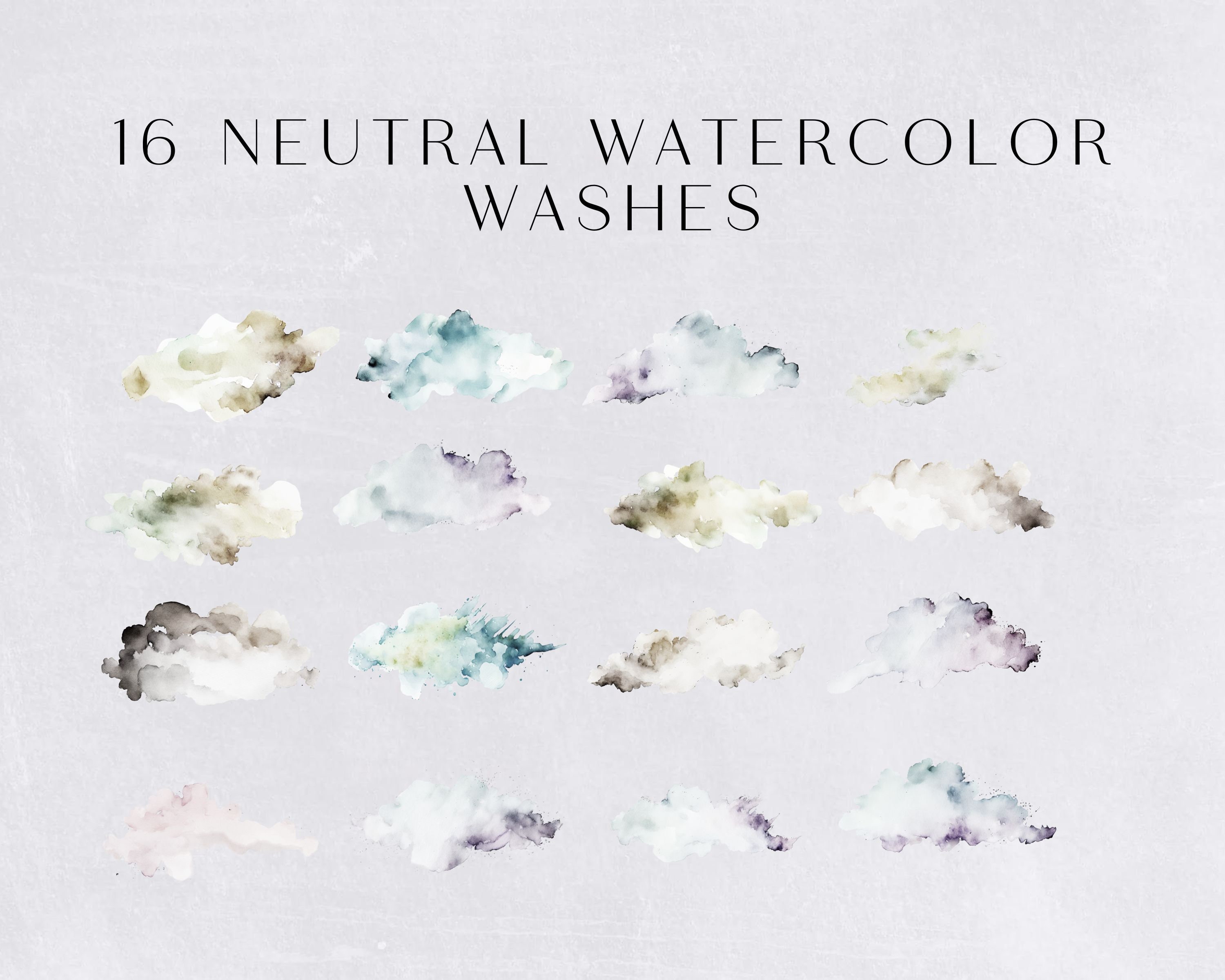 Neutral Watercolor Washes Textures for Backgrounds - Etsy Australia