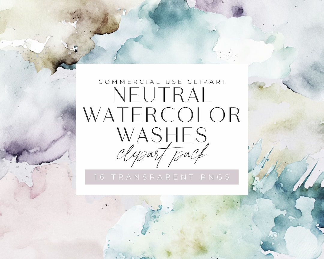 Neutral Watercolor Washes, Textures for Backgrounds, Jpeg, Commercial ...