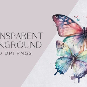 Pastel Butterflies Transparent Png Clipart, Watercolor Butterfly ...