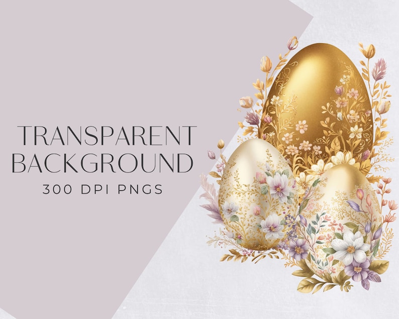 Gold Watercolor Easter Eggs Clipart Clip Art for Commercial - Etsy