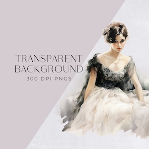 Victorian Ladies in Lace Clipart, Vintage Clip Art, Watercolor ...