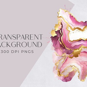 Blush Pink & Gold Alcohol Ink Png Clipart, Geode Transparent, Colorful ...