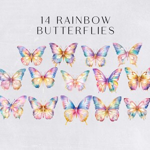 Rainbow Butterflies Clipart Pack, Transparent Png Clipart, Multicolor ...