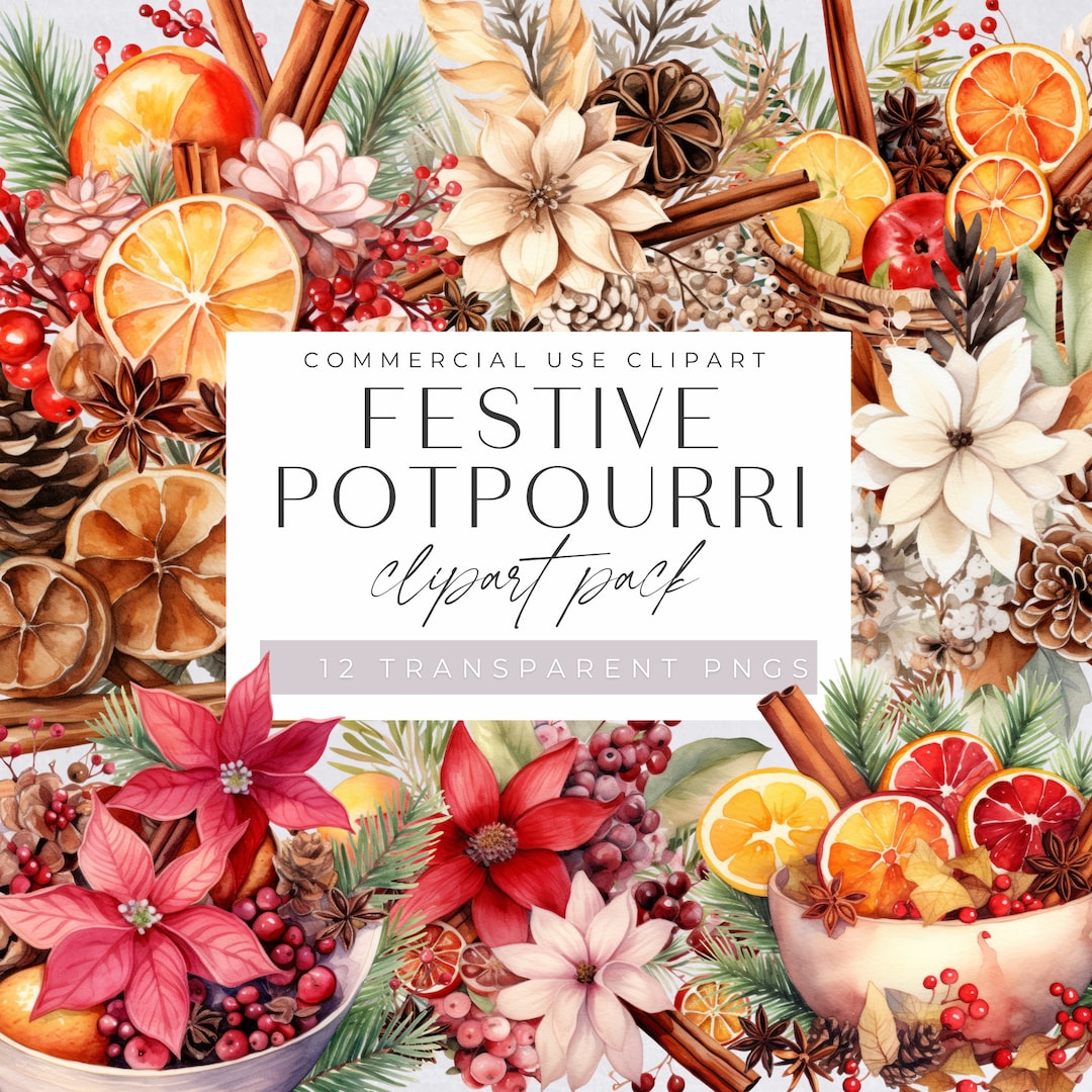 Christmas Potpourri Clipart, Festive Printable Tags, Stovetop Potpourri ...