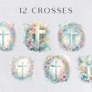 Watercolor Christian Cross Clipart Pack, Clipart for Commercial Use ...