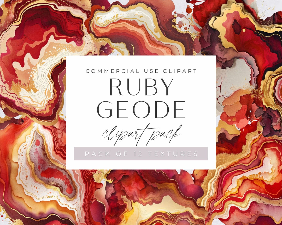 Ruby Red & Gold Ink Png Clipart, Geode Transparent, Colorful ...