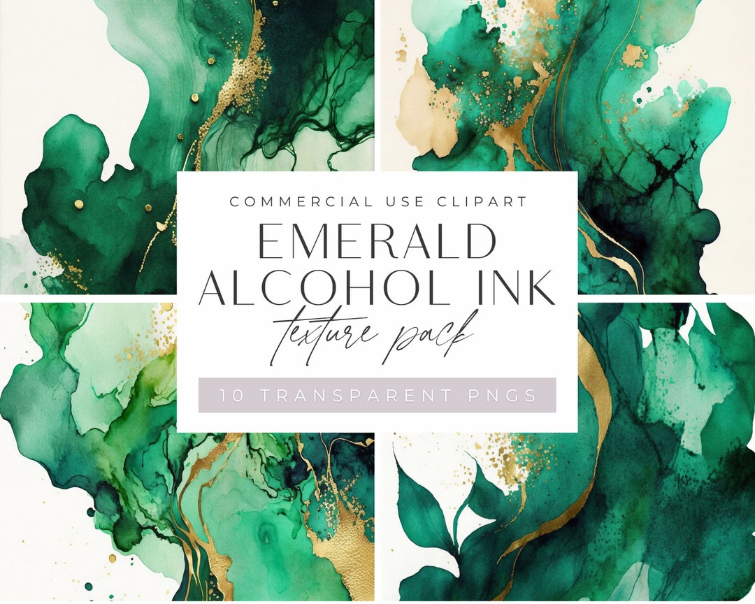 Emerald Alcohol Ink Png Clipart, Green & Gold Colorful Backgrounds and ...