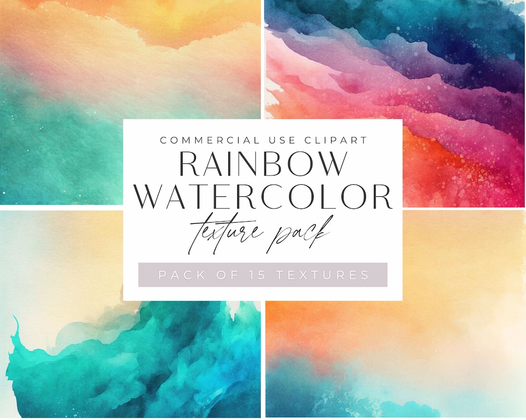Rainbow Watercolor Texture Clipart, Bright Png, Transparent Colorful ...