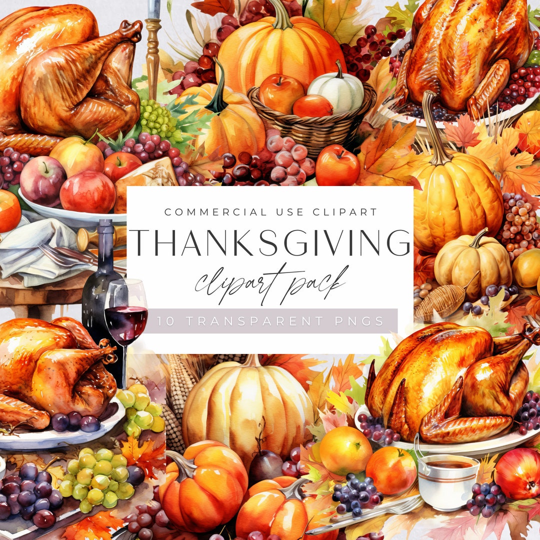 Thanks Giving Meal Clipart, Fall Table Decorations, Family Gathering ...