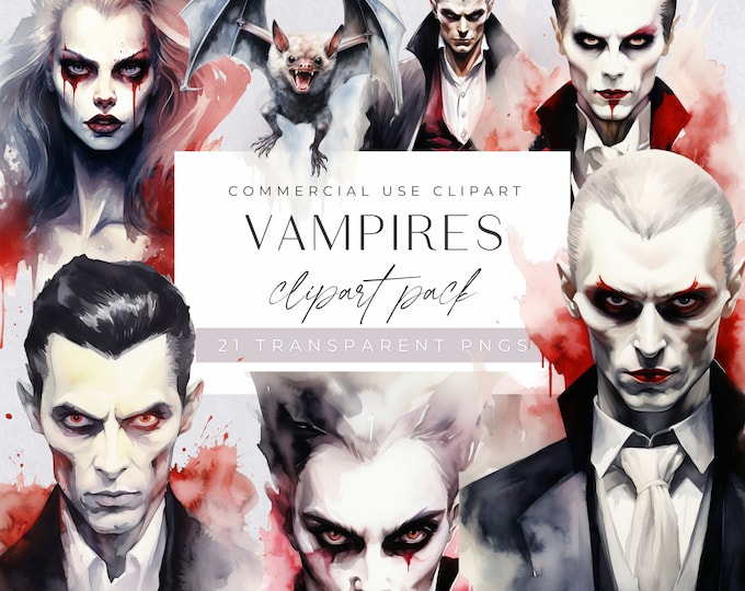 Vintage Vampire Clipart, Antique Undead Halloween Clip Art Graphics ...