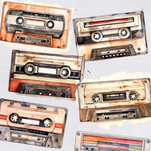 Cassette Tapes Clipart, Retro Music Tape Clip Art, 80s Party Graphics ...