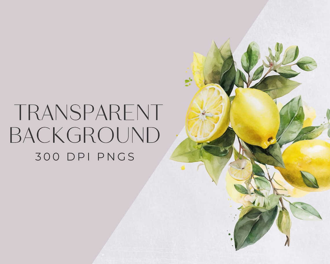 Watercolor Lemons Clipart , Summer Clip Art for Commercial Use ...