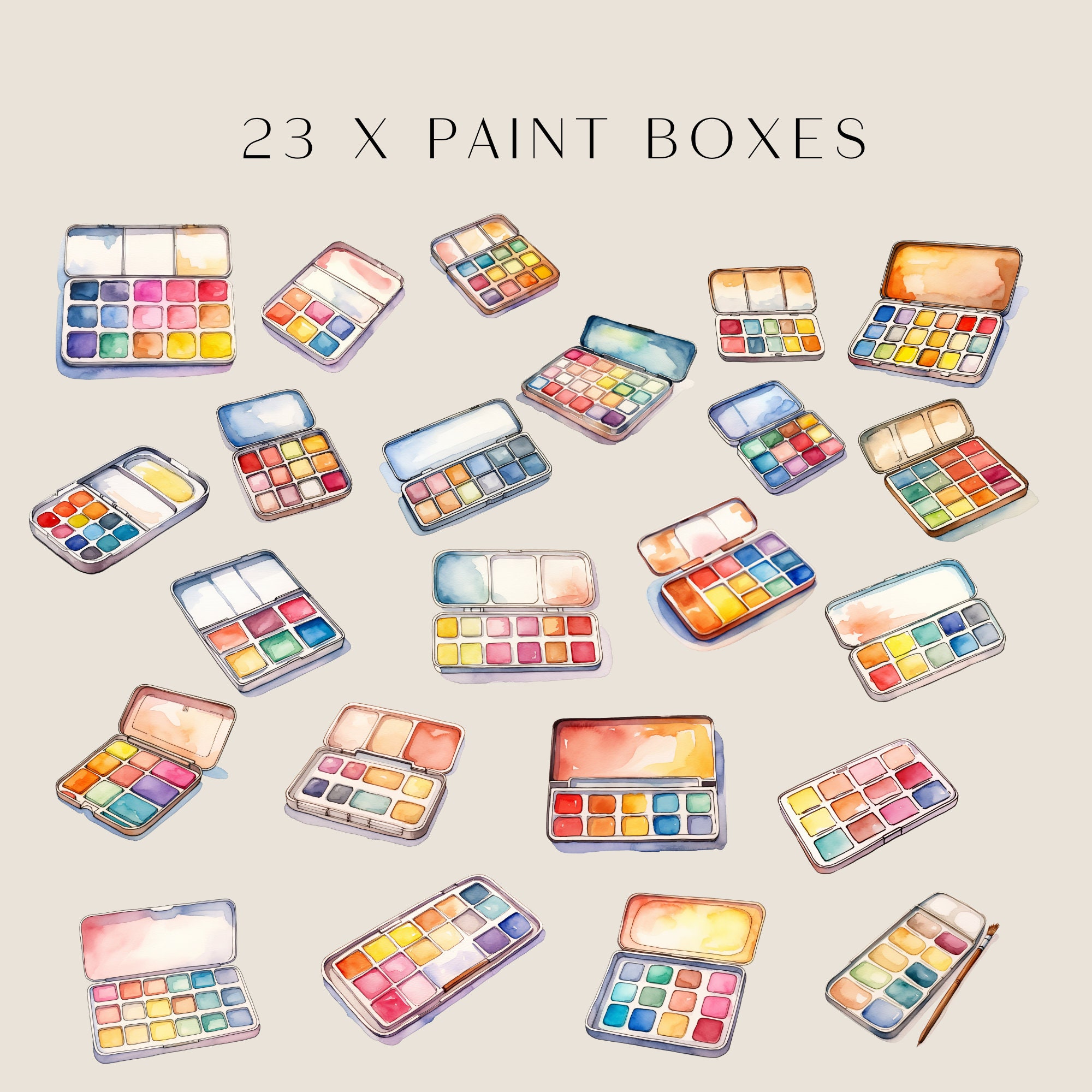 Paint Palette Clipart, Watercolor Palette, Sip and Paint Art Party ...
