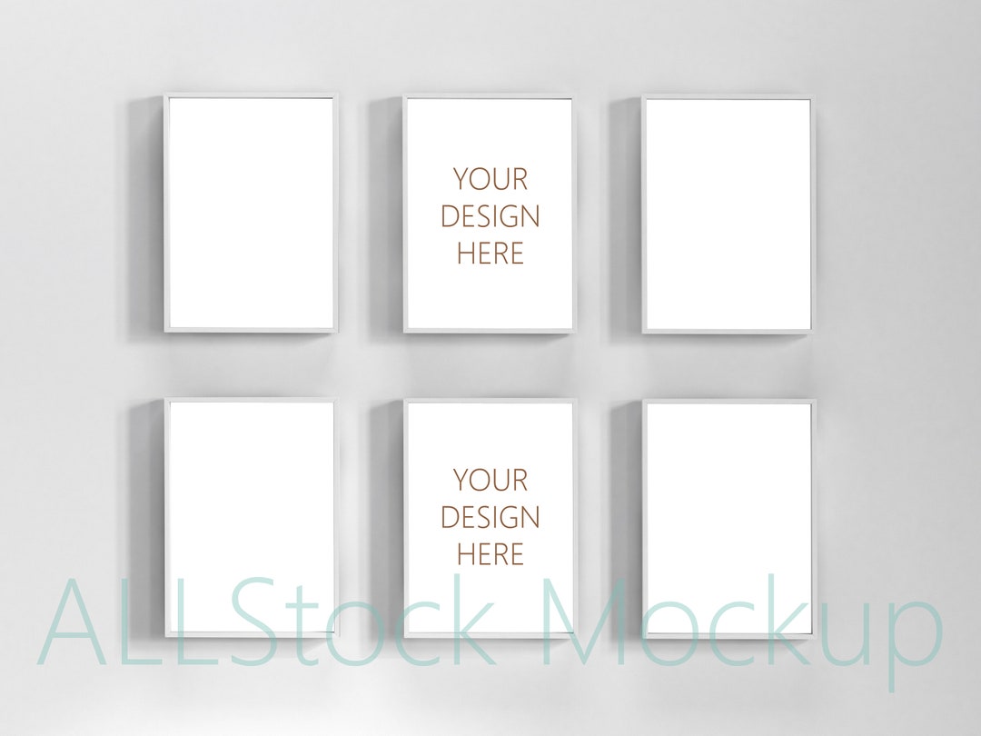 Frames, 6 Frames, Six Frame Mockup, 6 Frame Wall, Frame on Wall, Frame ...