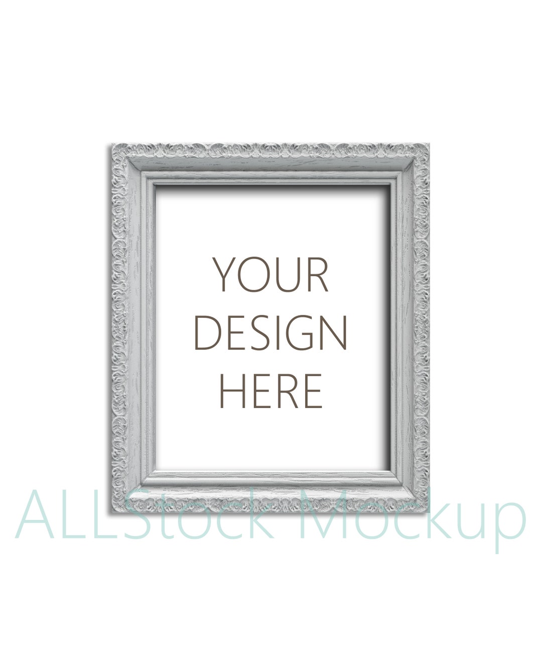 Vertical Baroque White Frame - Etsy
