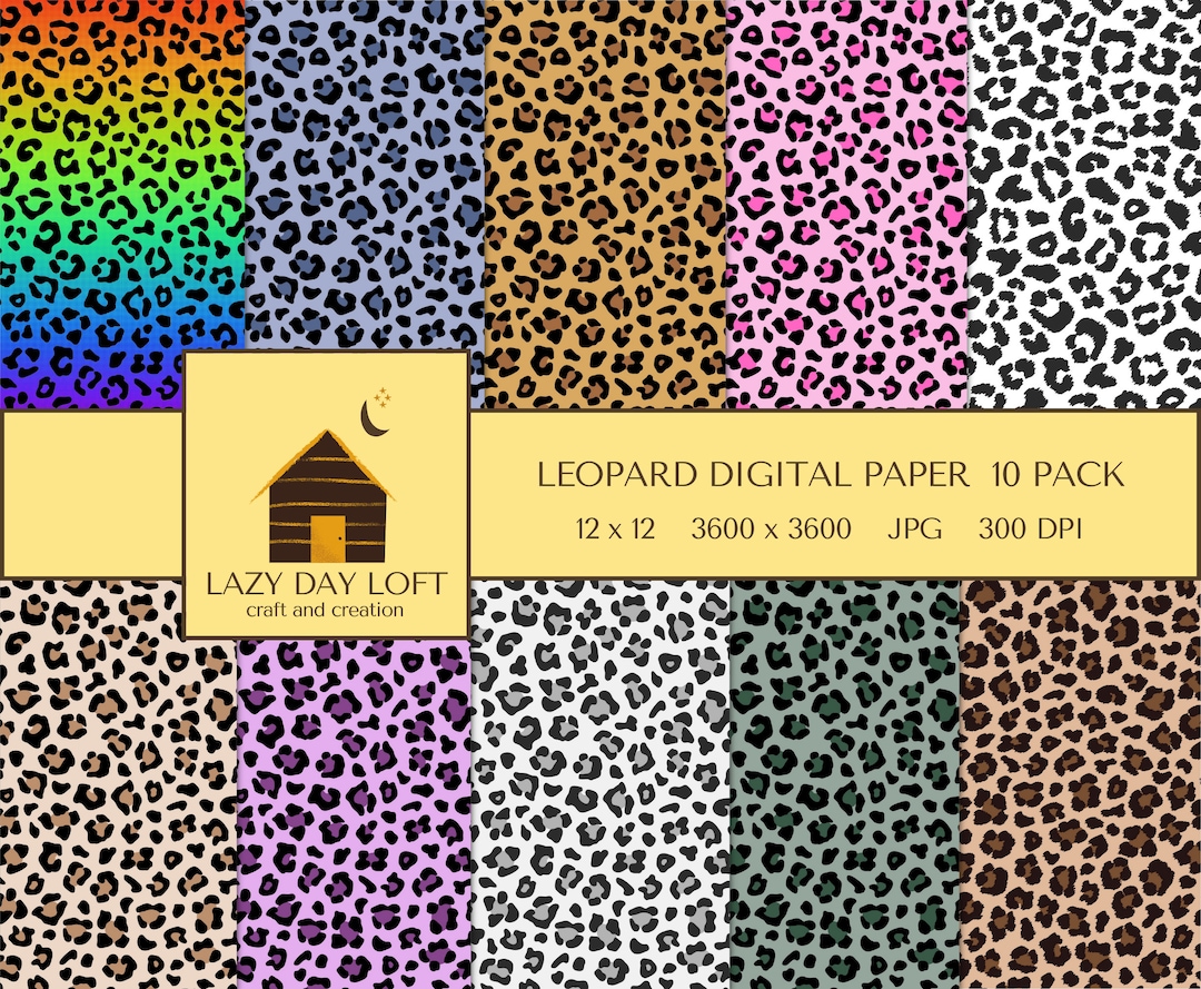 Leopard Print Digital Paper, Instant Download, Printable, 300 Dpi - Etsy
