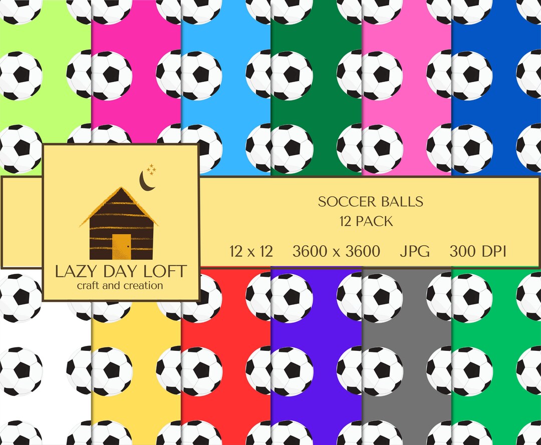 Soccer Ball Digital Paper, Soccer Digital Paper, Soccer Theme Digital ...