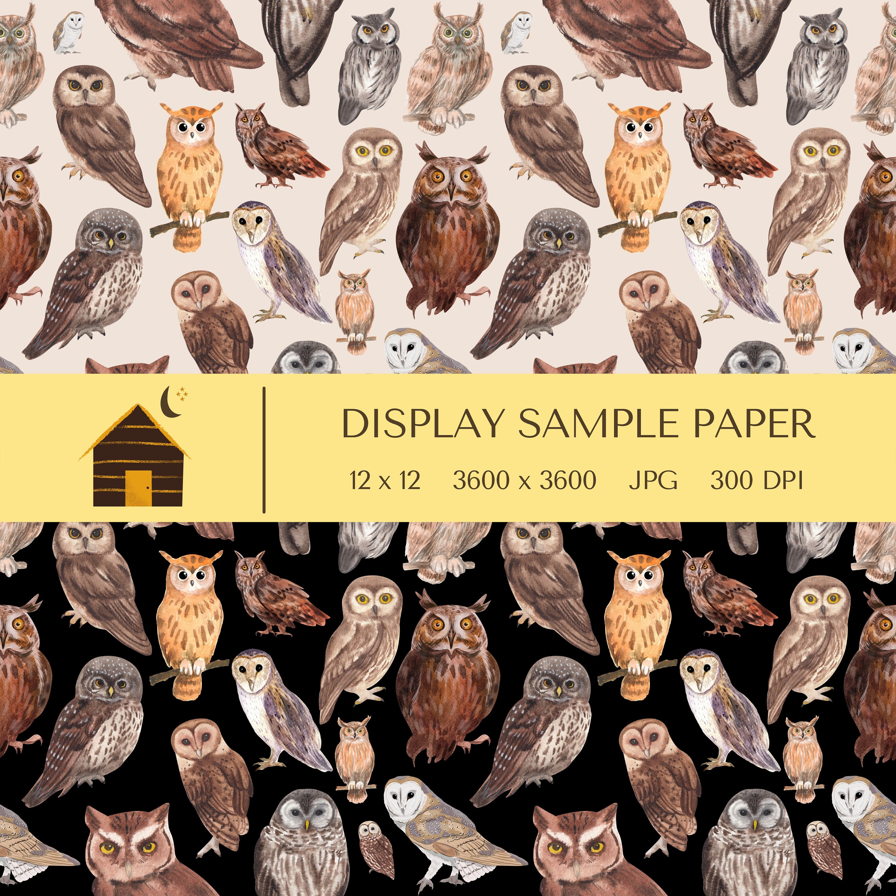 Owls Digital Paper Scrapbook Paper Seamless Instant - Etsy