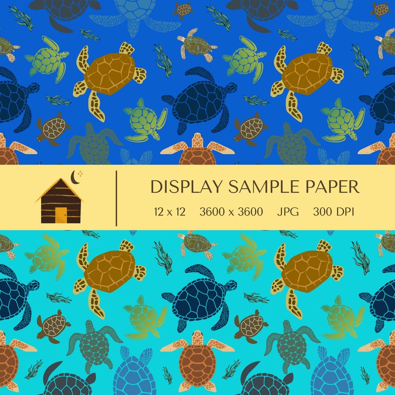 Turtles Digital Paper, Sea Turtles Digital Paper, Turtle Theme Digital ...