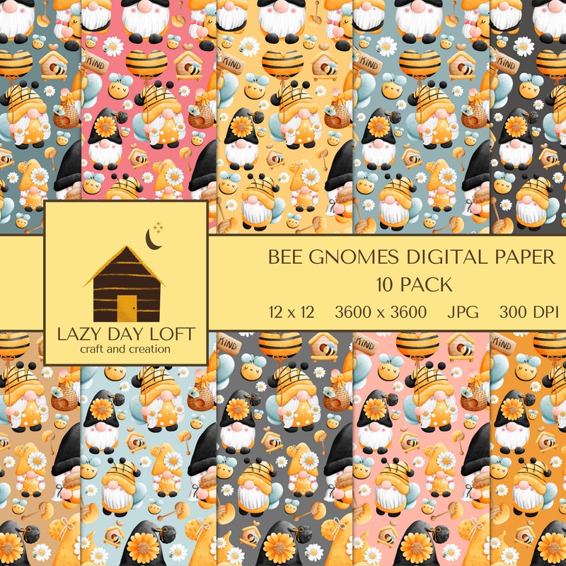 Bee Digital Paper - Etsy