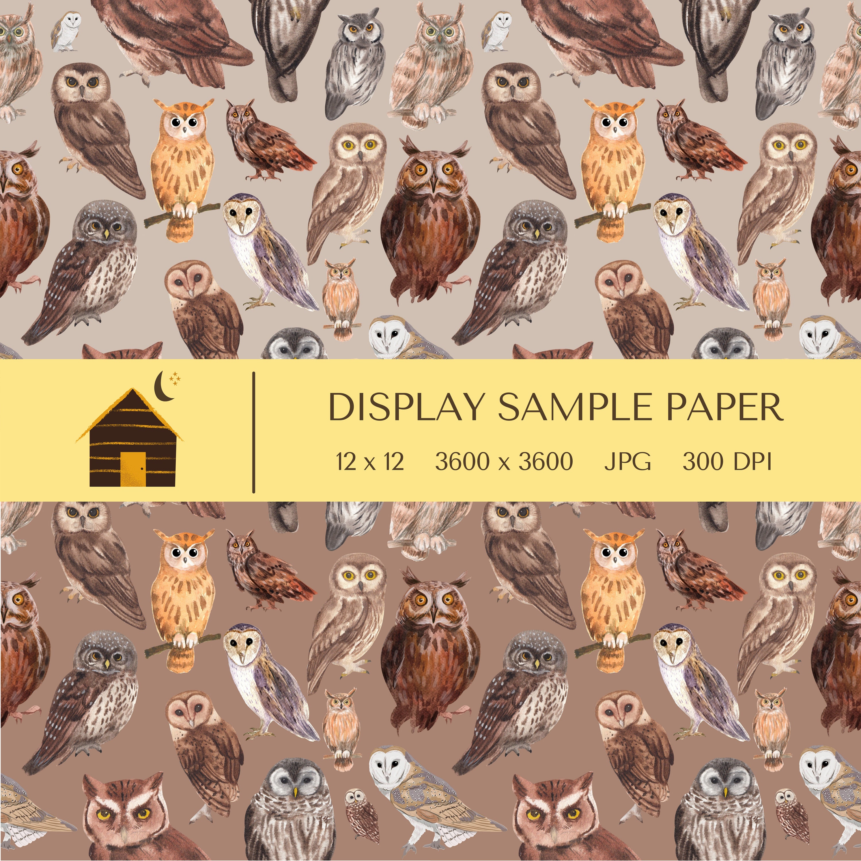 Owls Digital Paper Scrapbook Paper Seamless Instant - Etsy