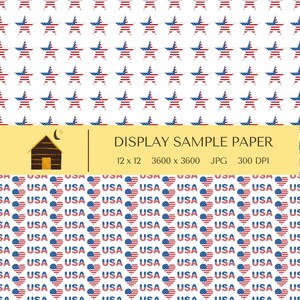 4th of July Digital Paper, 4th of July Scrapbook Paper, USA Digital ...