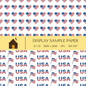 4th of July Digital Paper, 4th of July Scrapbook Paper, USA Digital ...