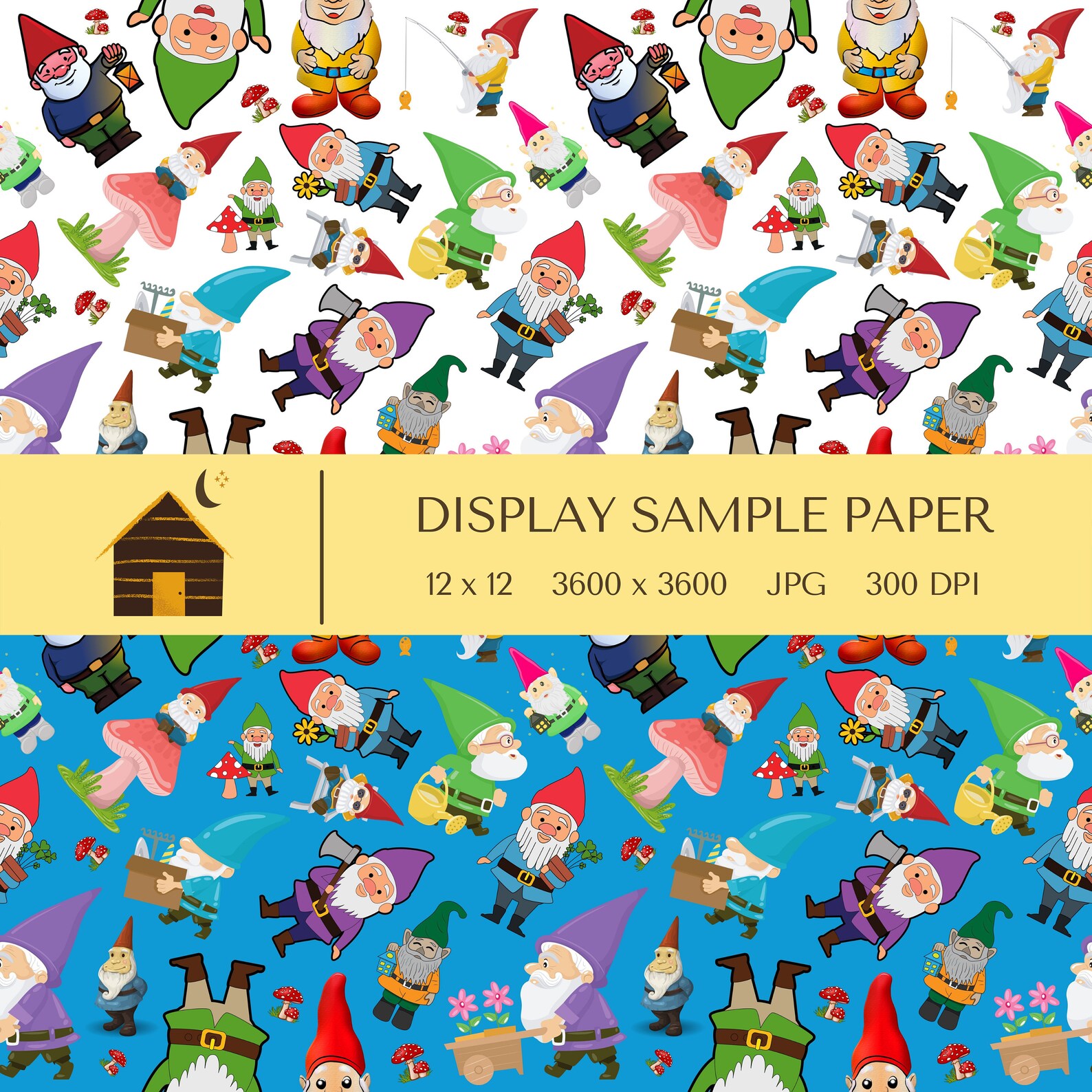 Gnomes Digital Paper Scrapbook Paper Seamless Instant - Etsy