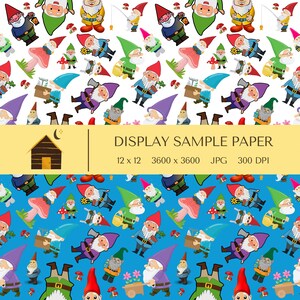 Gnomes Digital Paper, Scrapbook Paper, Seamless, Instant Download ...