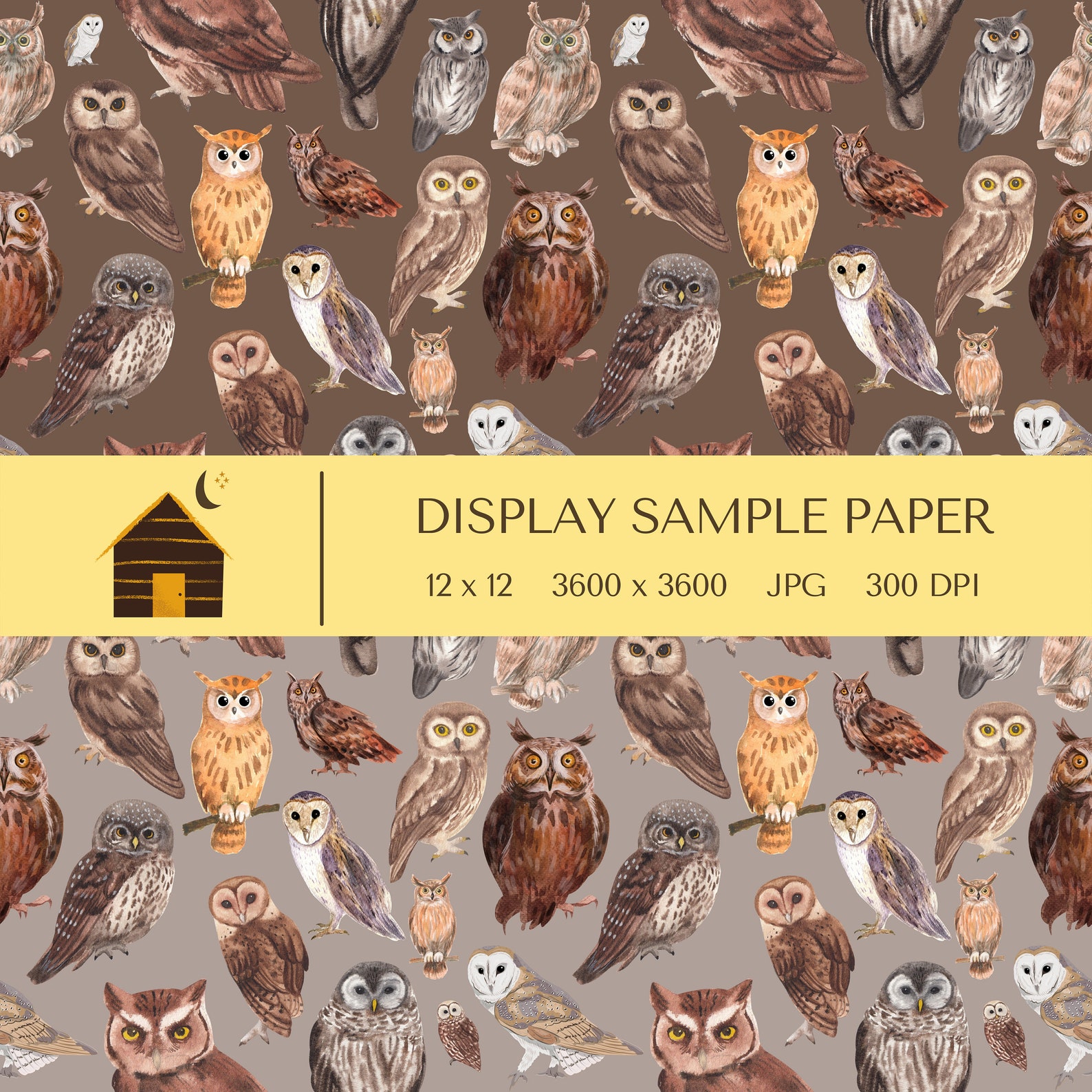 Owls Digital Paper Scrapbook Paper Seamless Instant | Etsy