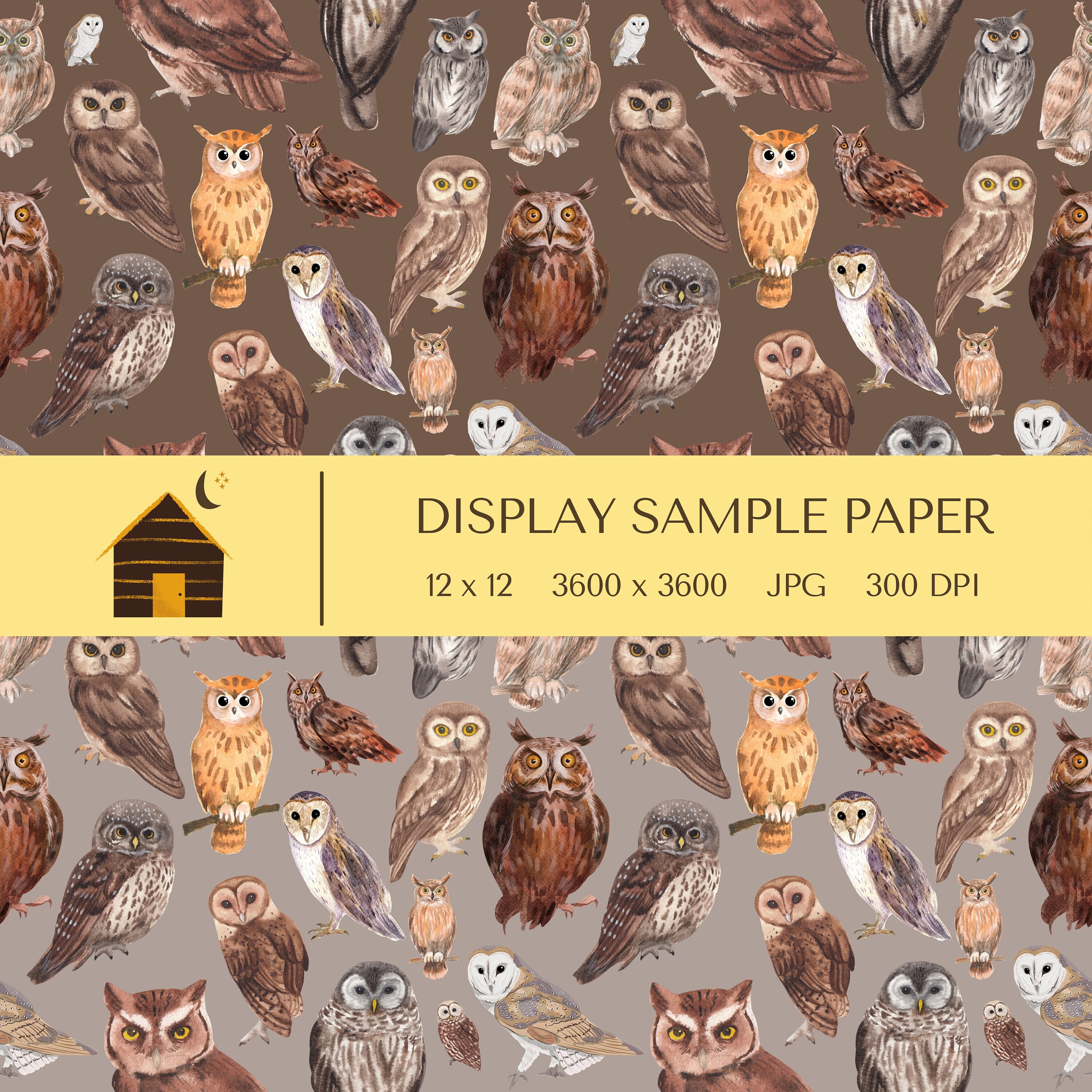 Owls Digital Paper Scrapbook Paper Seamless Instant - Etsy