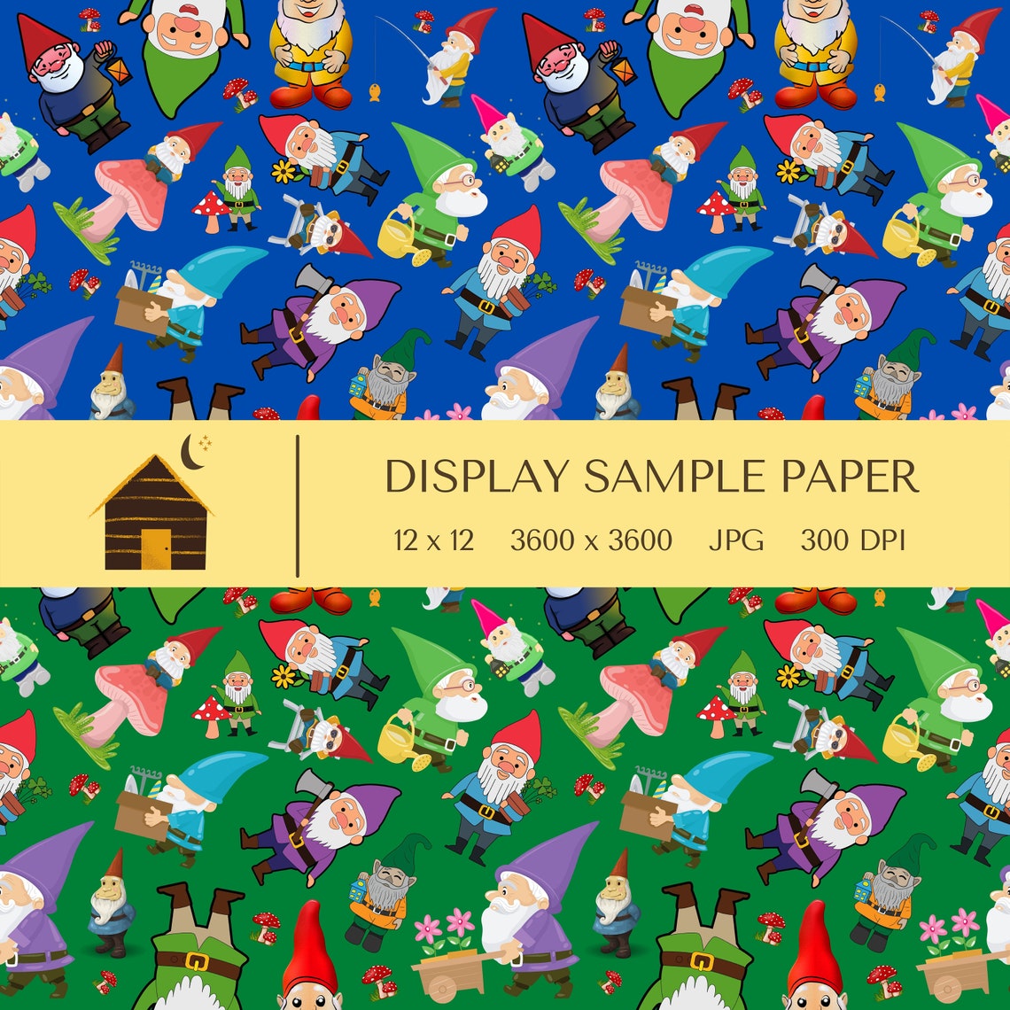Gnomes Digital Paper Scrapbook Paper Seamless Instant - Etsy