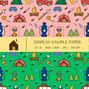 Camping Digital Paper, Camping Scrapbook Paper, Wilderness Theme ...