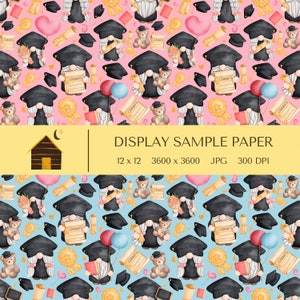 Graduation Digital Paper, Graduation Scrapbook Paper, Graduation Theme ...