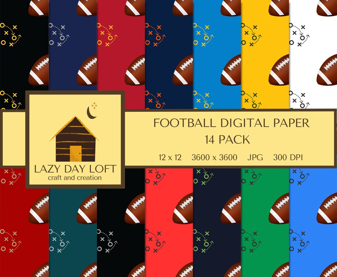 Football Digital Paper, Football Theme Digital Paper, Football ...