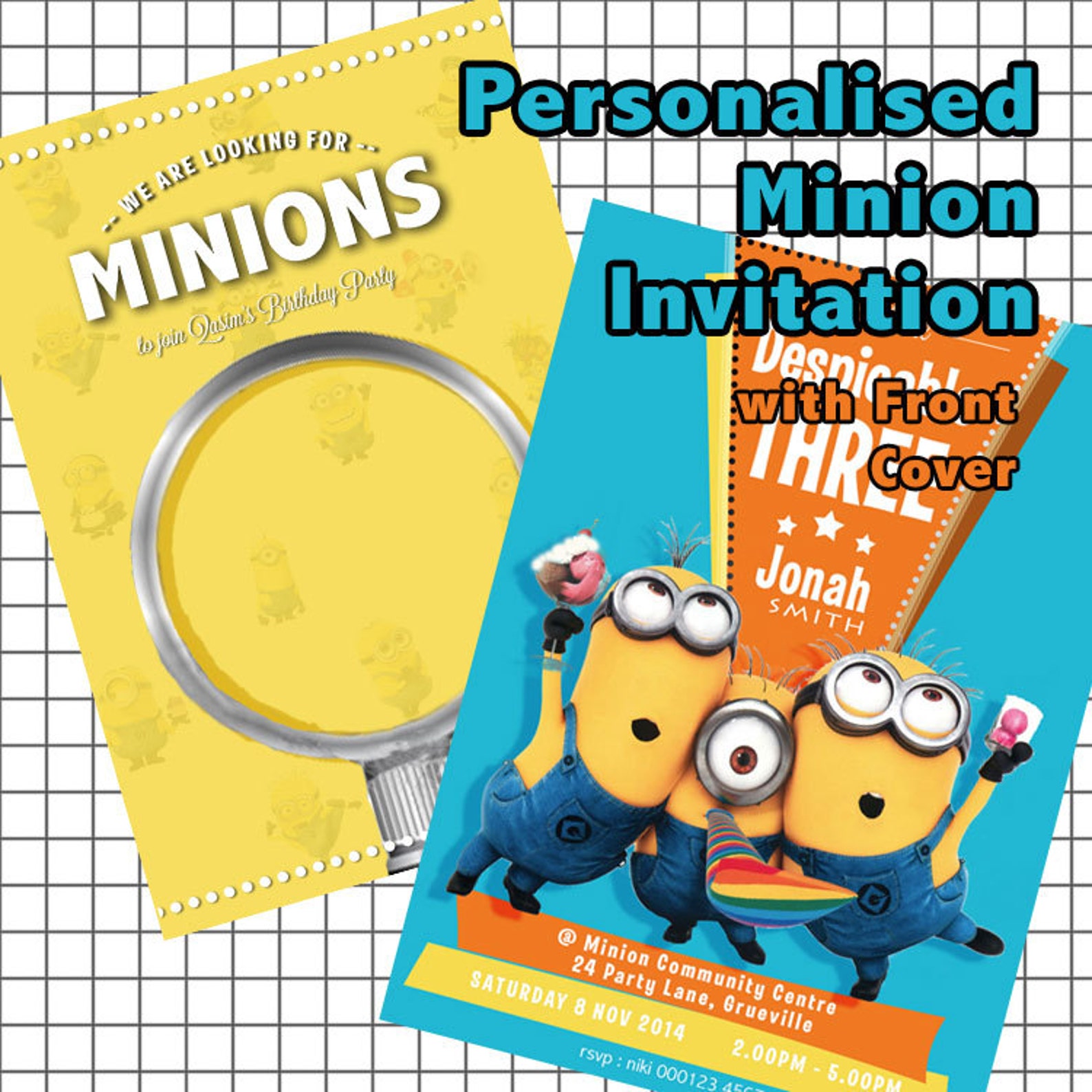 Personalized Minion Invitation - Etsy