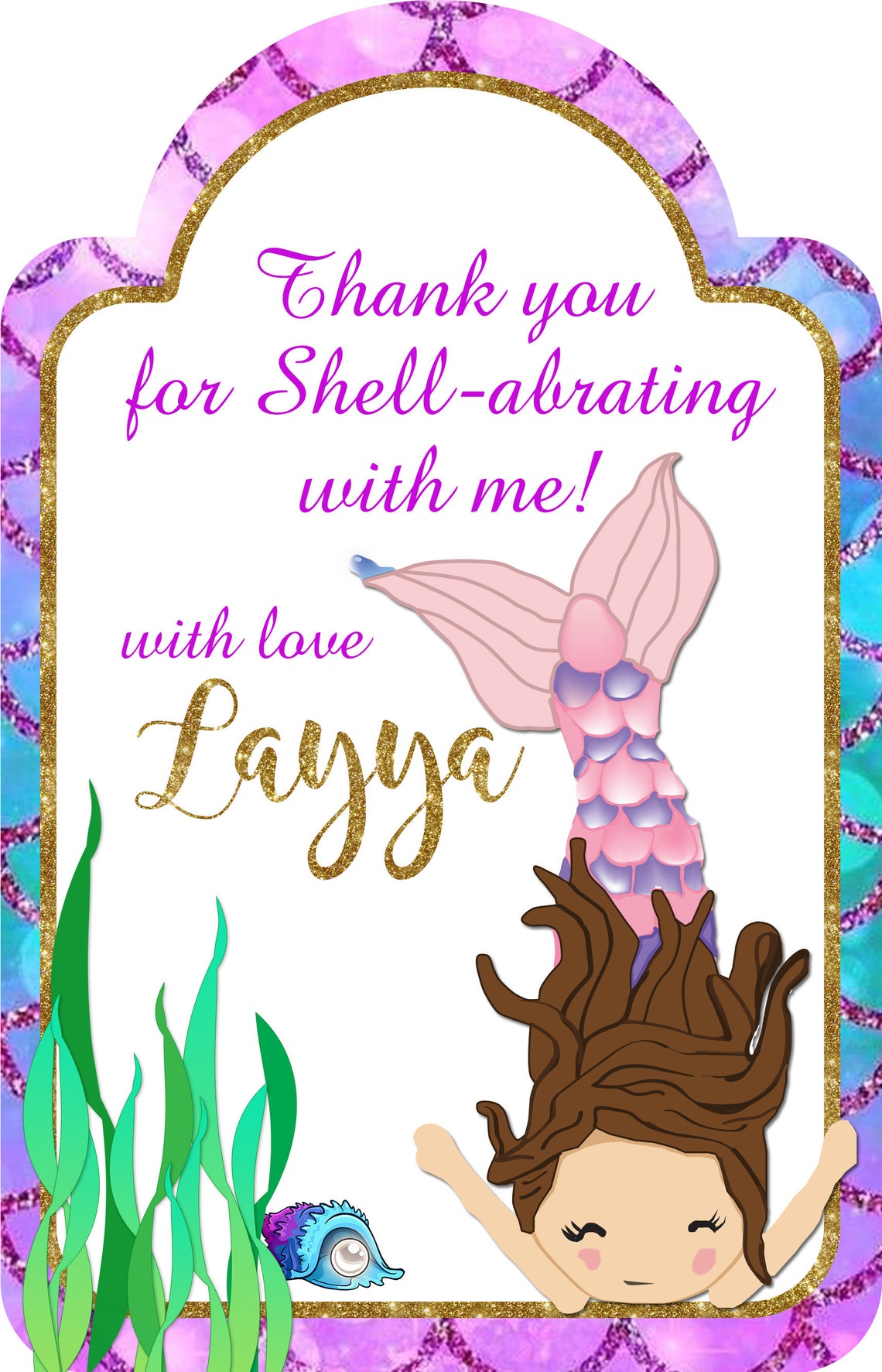 Mermaid Gift Tag - Etsy